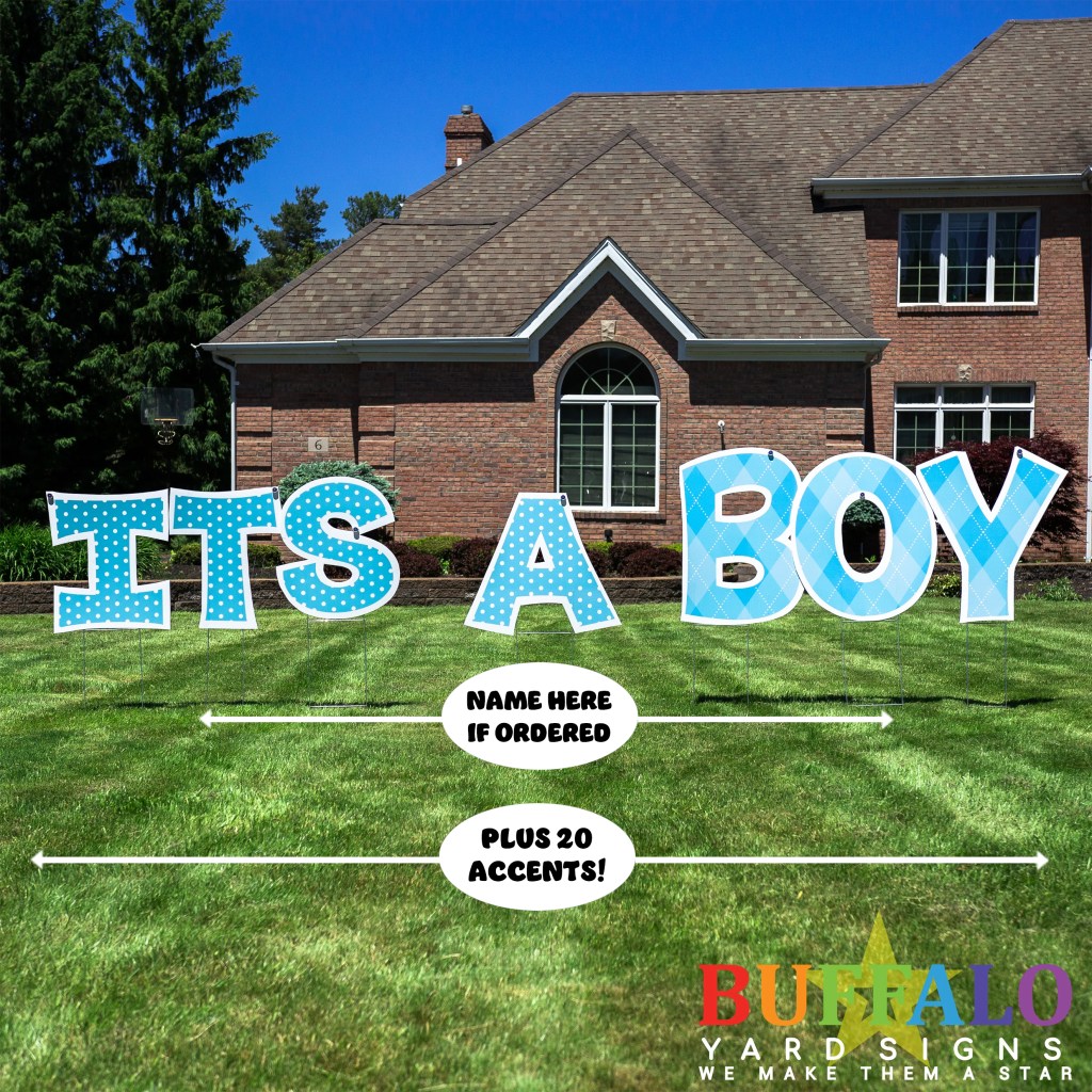 "It's A Boy!" Yard Sign - Buffalo Yard Signs